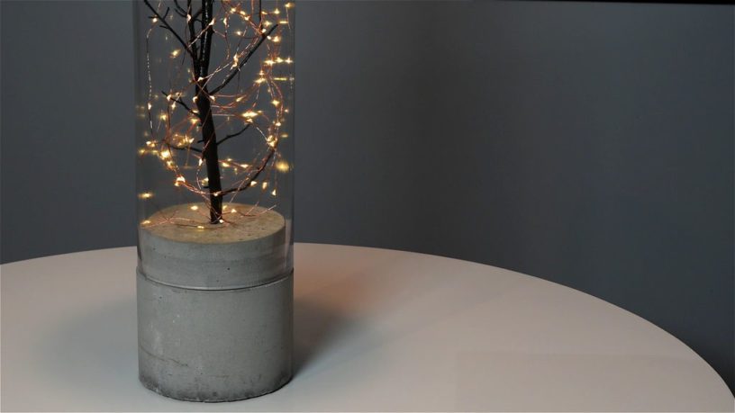 DIY Indoor And Outdoor Concrete Lamp - The DIY Life