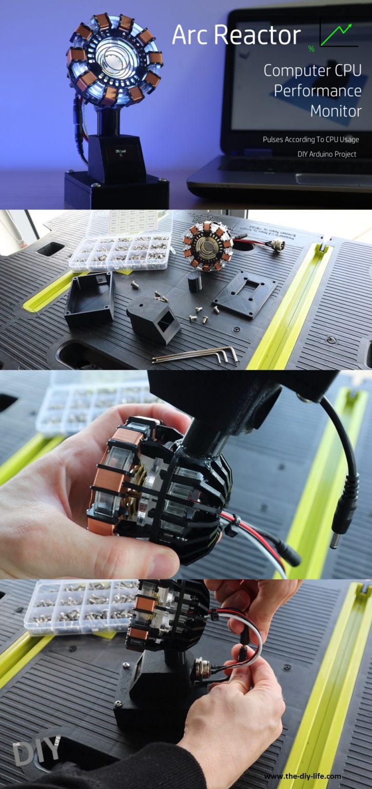 DIY Arc Reactor CPU Performance Monitor, Powered By An Arduino - The DIY Life