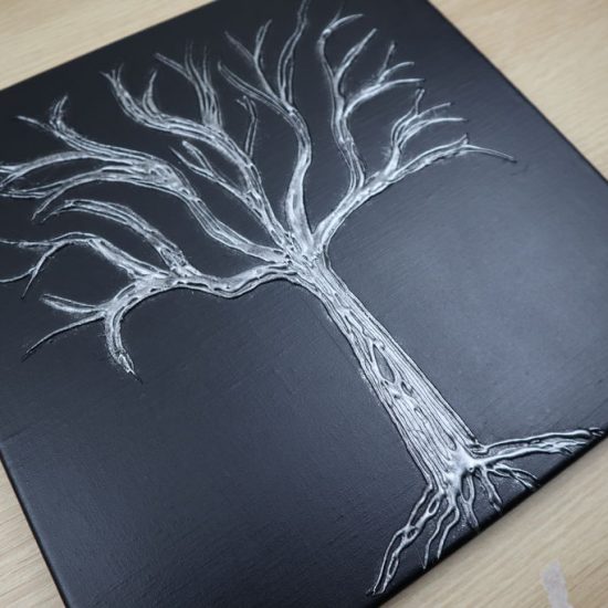 Easy Hot Glue Tree Canvas - The DIY Life