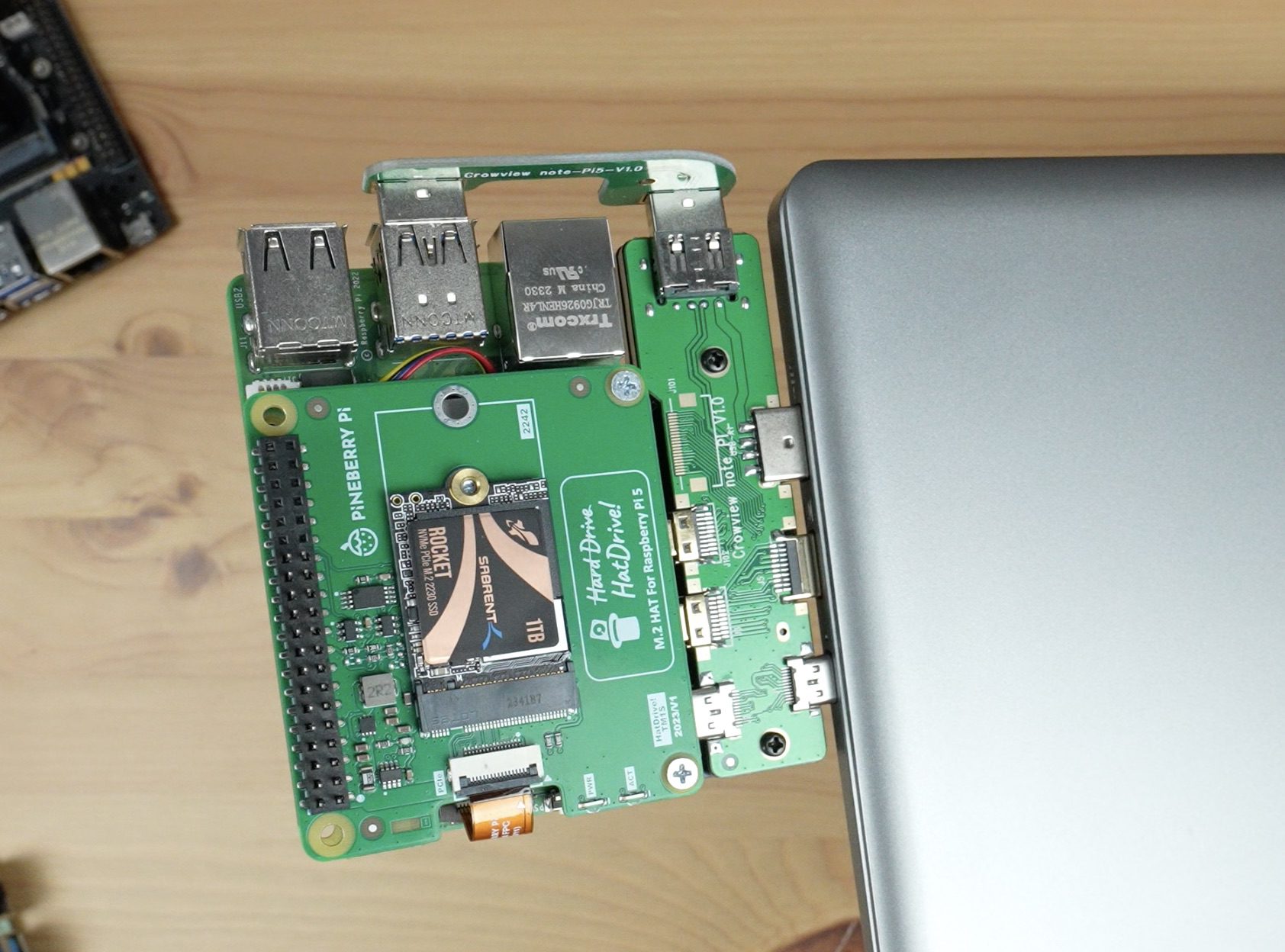 Pi Adaptor Board Plugged Into CrowView Note - The DIY Life