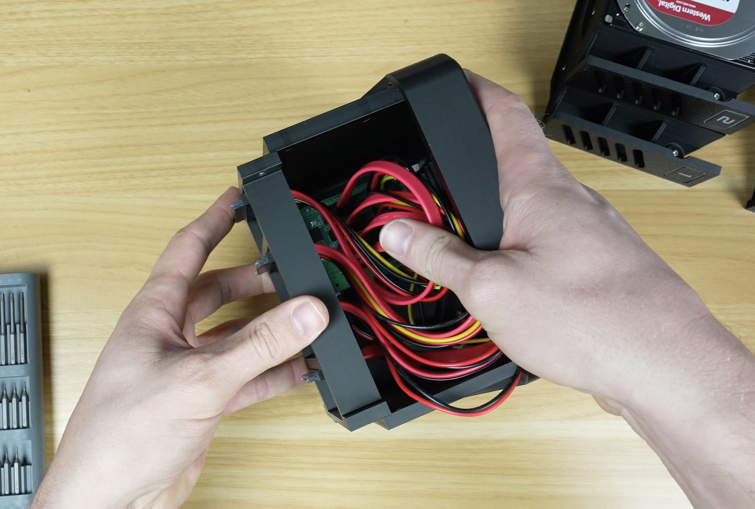 SATA Cable Connectors Installed In Enclosure - The DIY Life